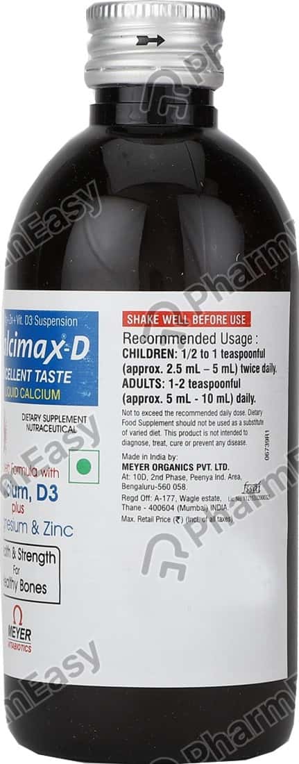 Buy CALCIMAX D SUSPENSION 200ML Online & Get Upto 60% OFF at PharmEasy