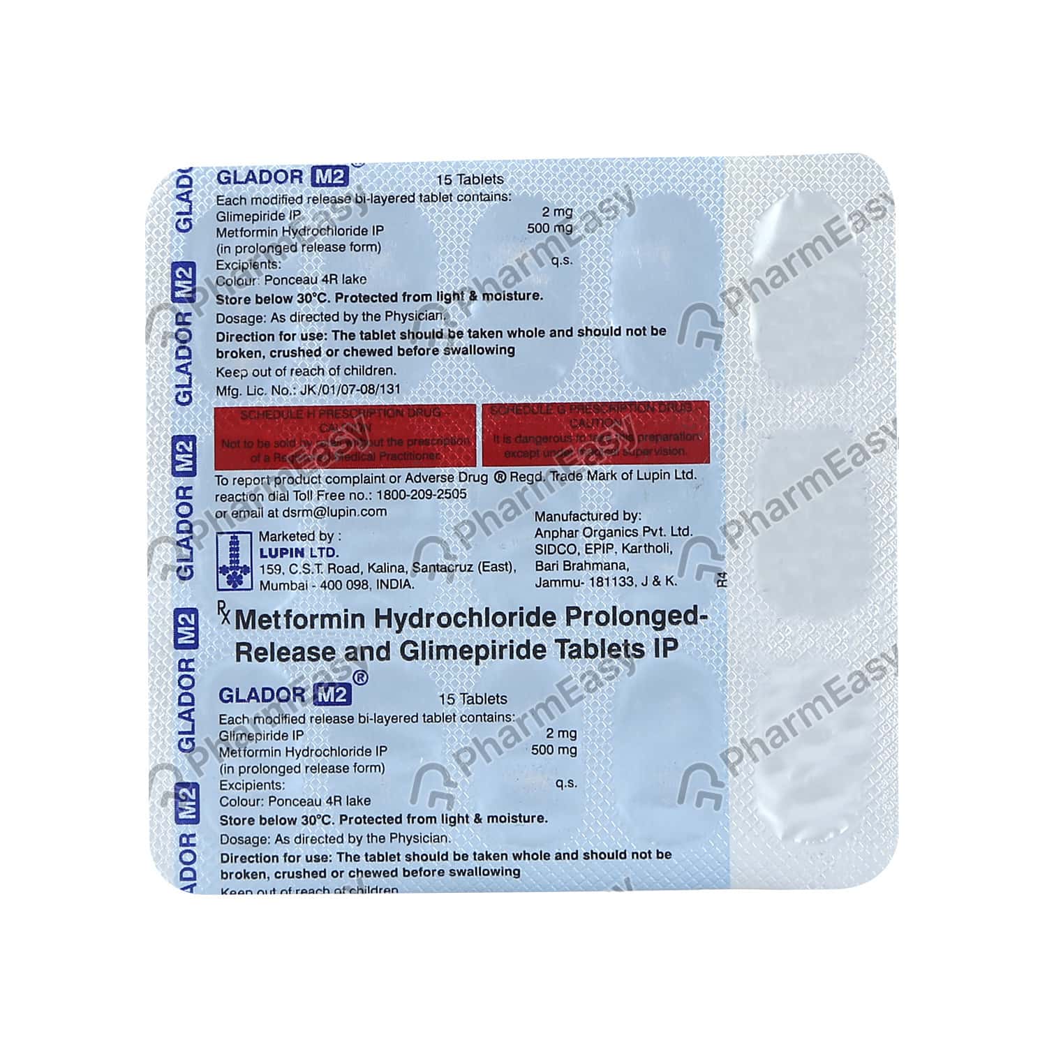 Glador M 2mg Strip Of 15 Tablets - Uses, Side Effects, Dosage ...