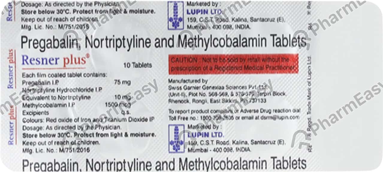 Resner Plus Strip Of 10 Tablets: Uses, Side Effects, Price & Dosage ...