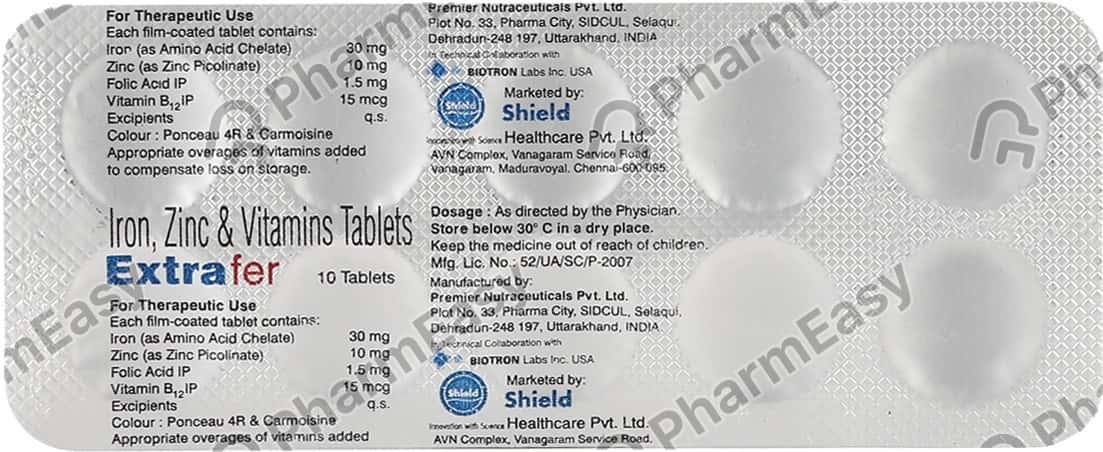 Buy Extrafer Strip Of 10 Tablets Online at Flat 15% OFF | PharmEasy