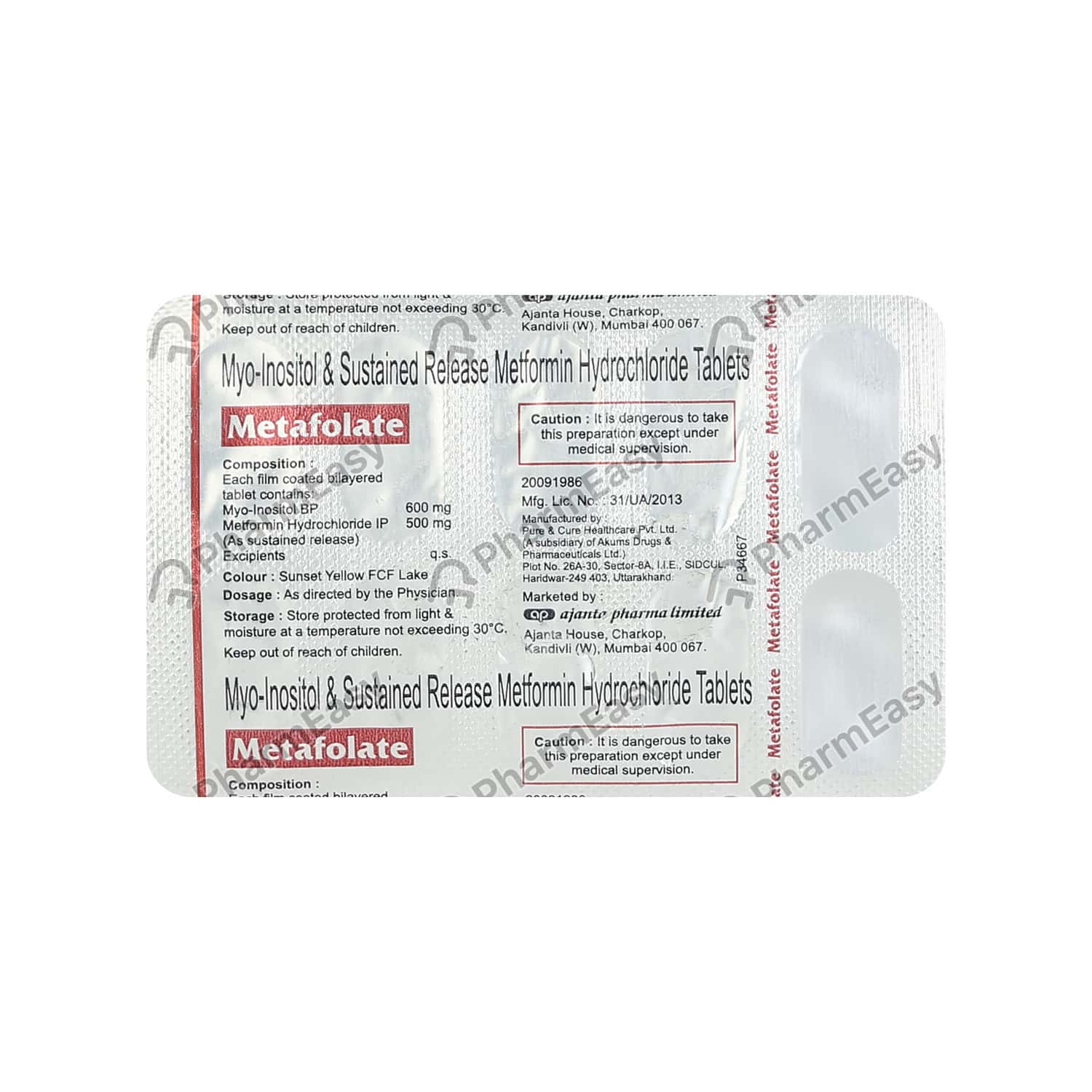 Buy Metafolate Strip Of 10 Tablets Online at Flat 15% OFF | PharmEasy