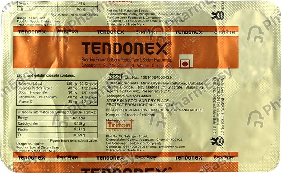 Buy Tendonex Strip Of 10 Capsules Online at Flat 15% OFF | PharmEasy