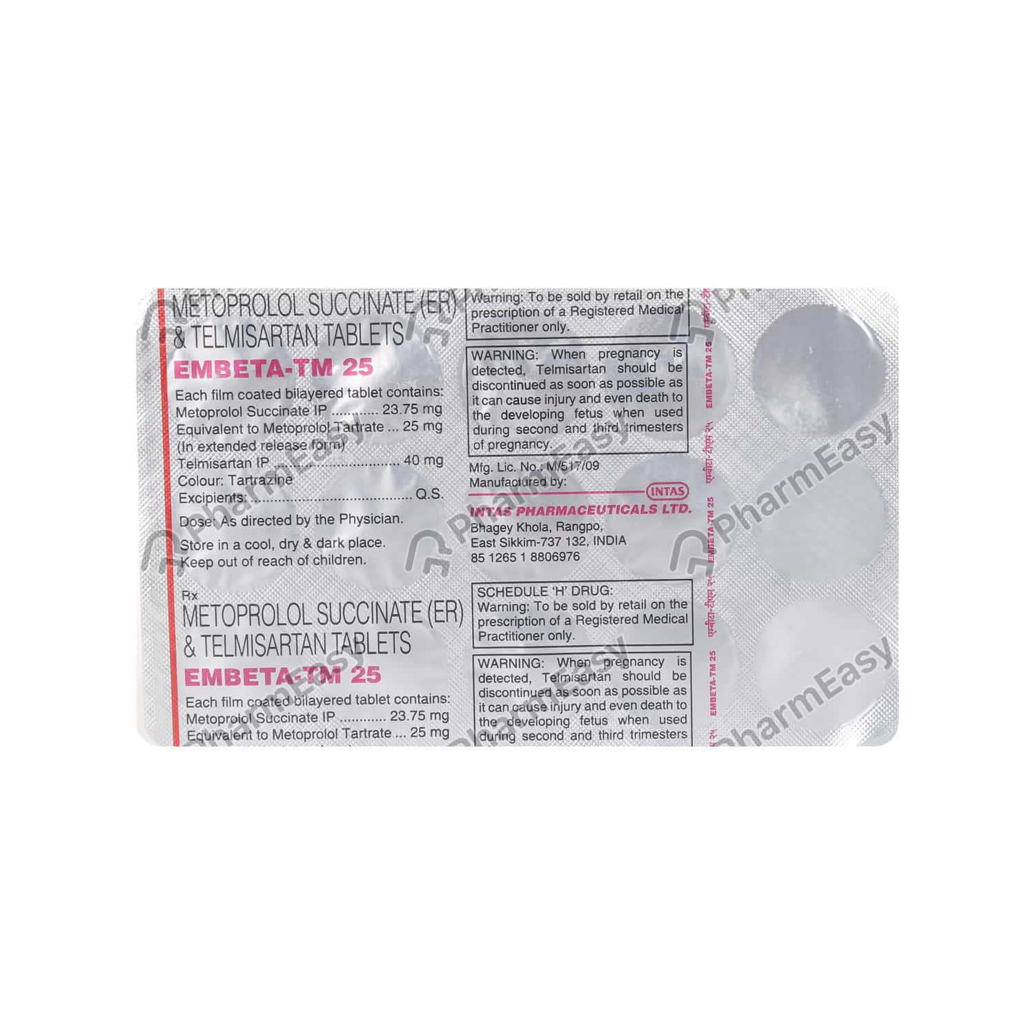 Embeta Tm 25mg Strip Of 15 Tablets - Uses, Side Effects, Dosage ...