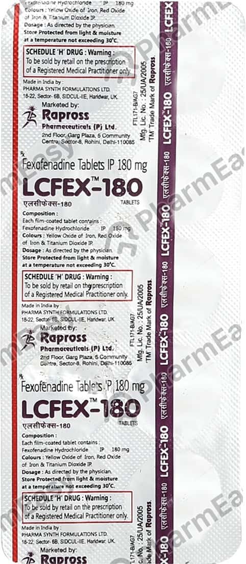 Lcfex 180 MG Tablet (10): Uses, Side Effects, Price & Dosage | PharmEasy