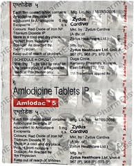 Amlodac 5 Tablet: Uses, Side-effects, Price, Dosage & More Info - PharmEasy