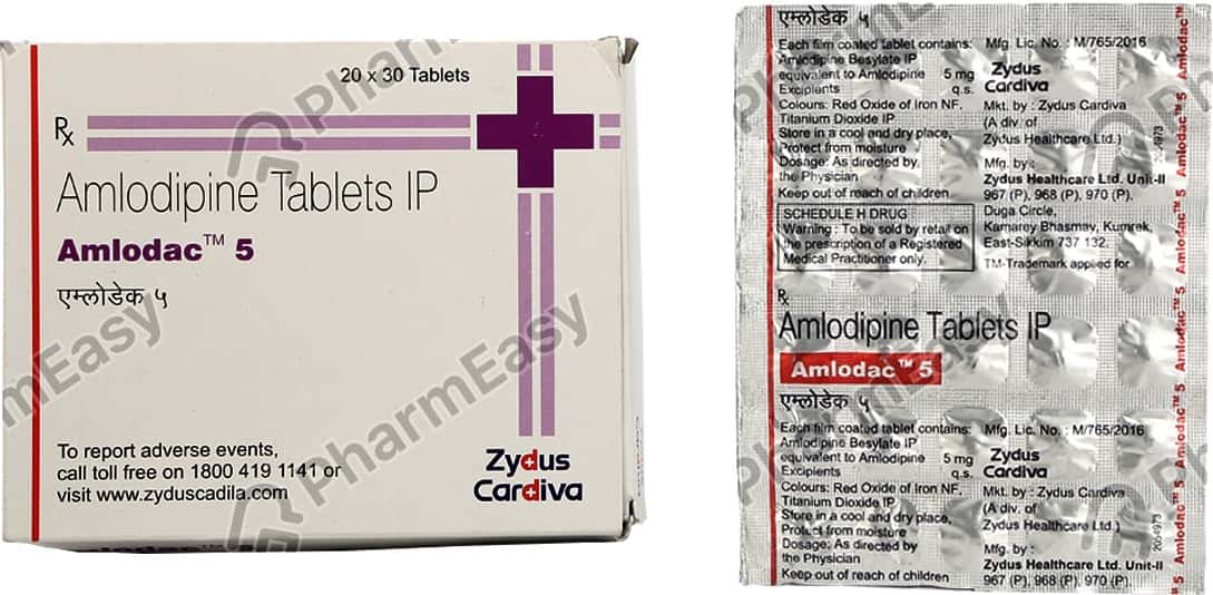 Amlodac 5 MG Tablet (30): Uses, Side Effects, Price & Dosage | PharmEasy