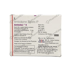 Amlodac 5 MG Tablet (30) - Uses, Side Effects, Dosage, Composition ...