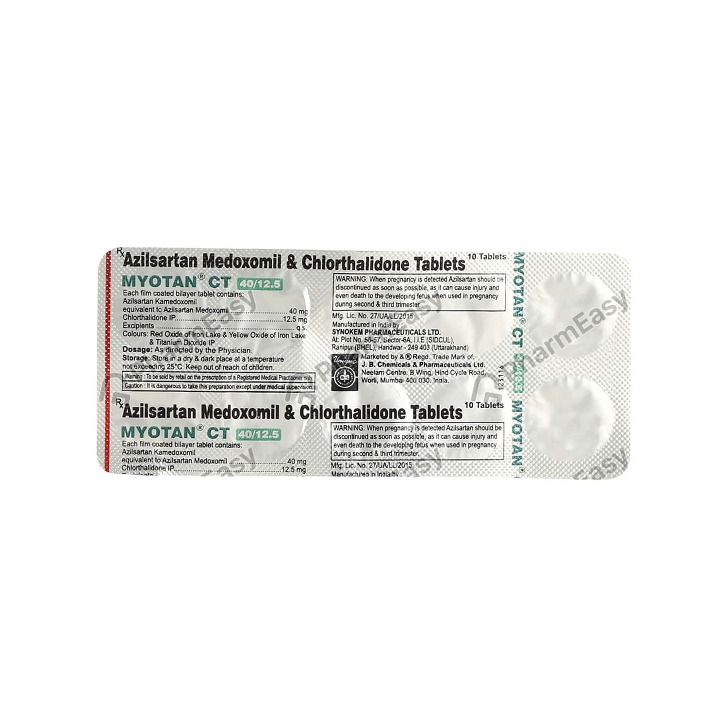 Buy Myotan Ct 40mg/12.5mg Tablet 10'S Online at Flat 18% OFF* | PharmEasy