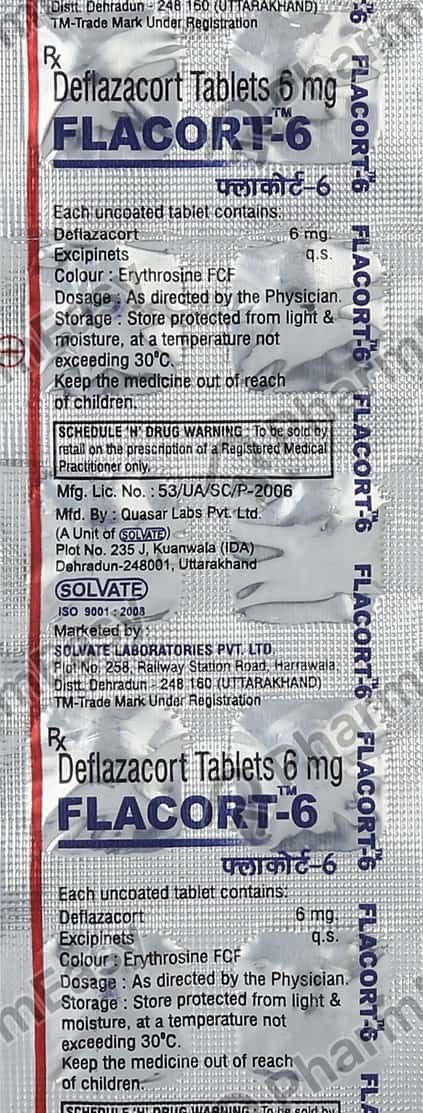 Flacort 6 MG Tablet (10): Uses, Side Effects, Price & Dosage | PharmEasy