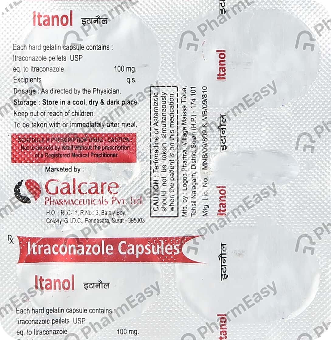 Itanol 100 MG Capsule (4): Uses, Side Effects, Price & Dosage | PharmEasy