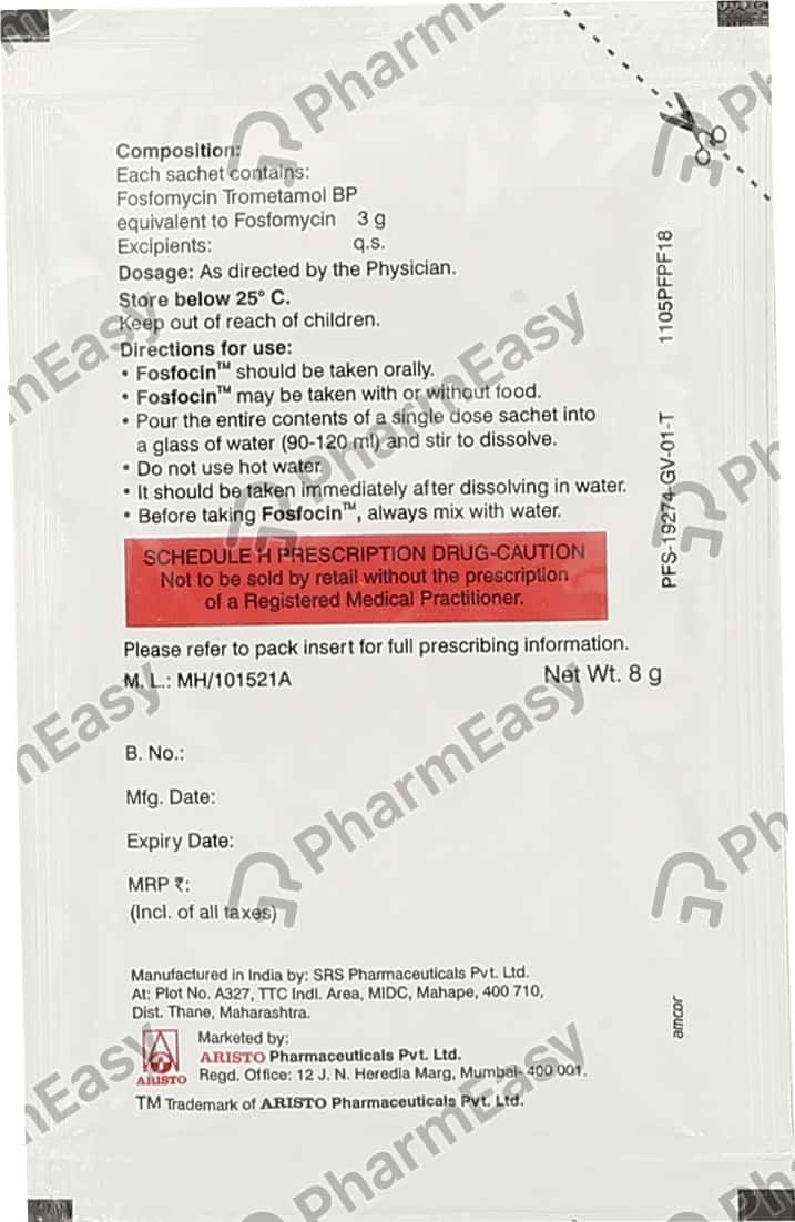 Fosfocin 3 GM Oral Powder (8): Uses, Side Effects, Price & Dosage | PharmEasy