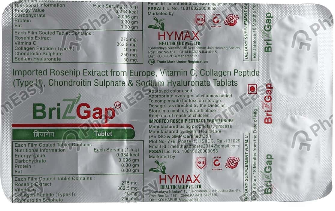 Buy Brizgap Strip Of 10 Tablets Online at Flat 15% OFF | PharmEasy