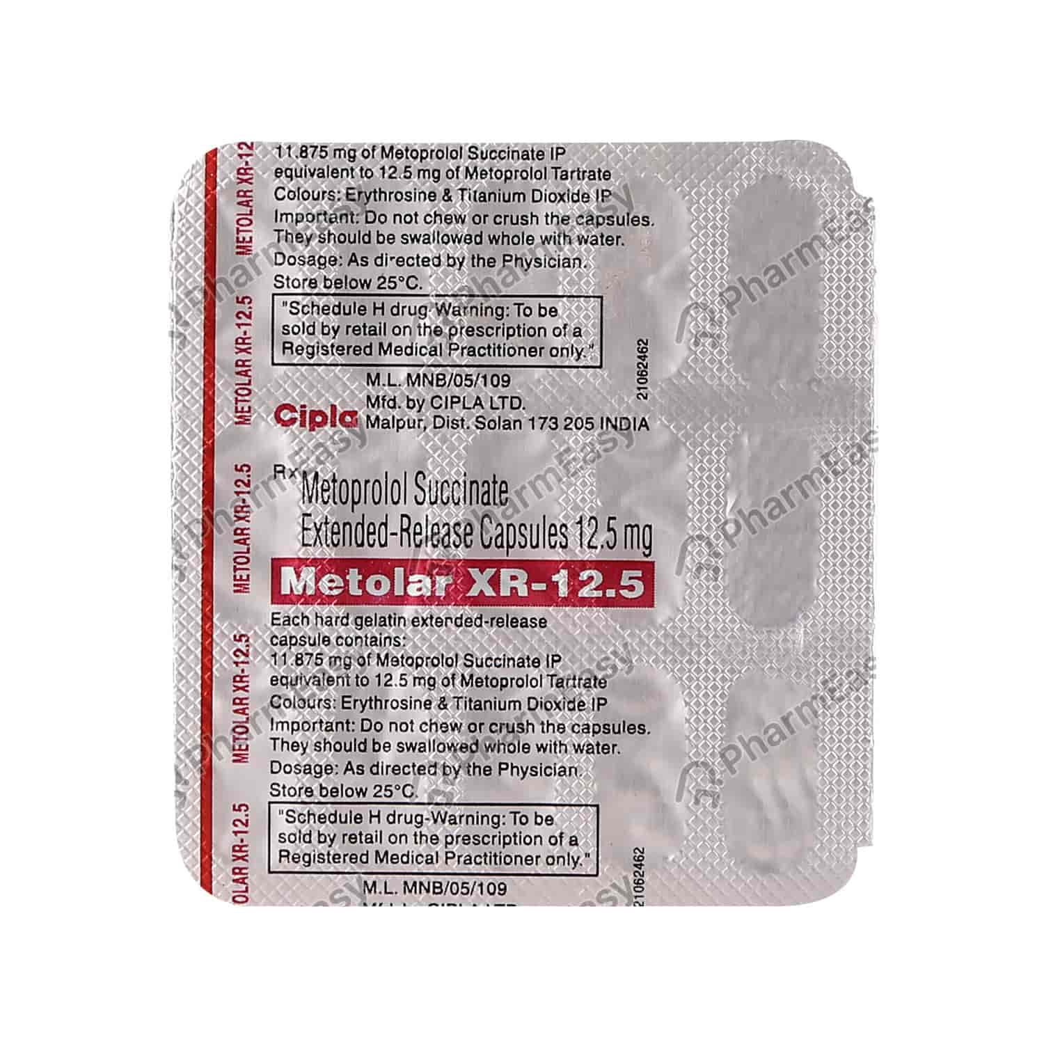 Buy Metolar Xr 12.5mg Strip Of 15 Capsules Online at Flat 18% OFF ...