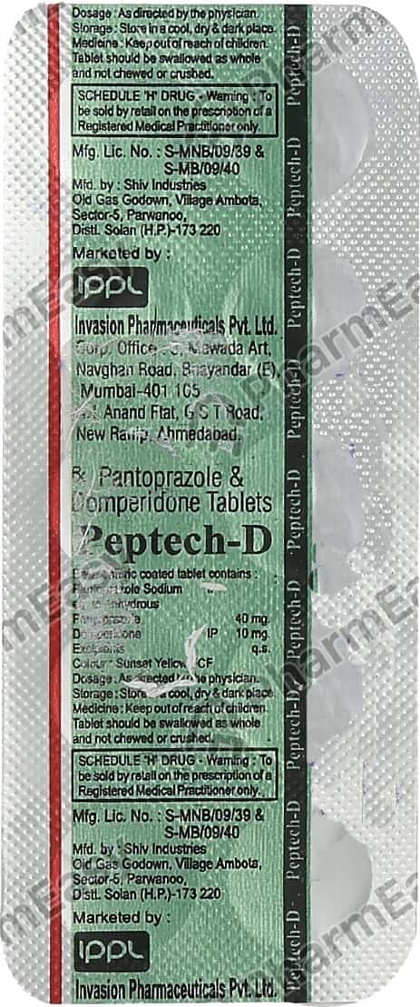 Peptech D Strip Of 10 Tablets: Uses, Side Effects, Price & Dosage ...