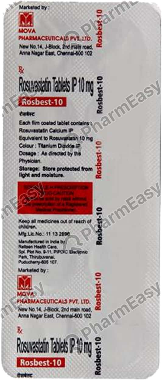 Rosbest 10 MG Tablet (10): Uses, Side Effects, Price & Dosage | PharmEasy
