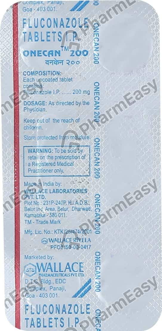 Onecan 200 MG Tablet (4): Uses, Side Effects, Price & Dosage | PharmEasy