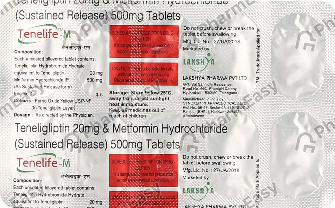 Tenelife M 20mg Strip Of 10 Tablets: Uses, Side Effects, Price & Dosage ...