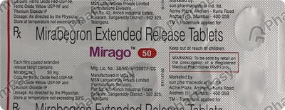 Mirago 50 MG Tablet (10): Uses, Side Effects, Price & Dosage | PharmEasy