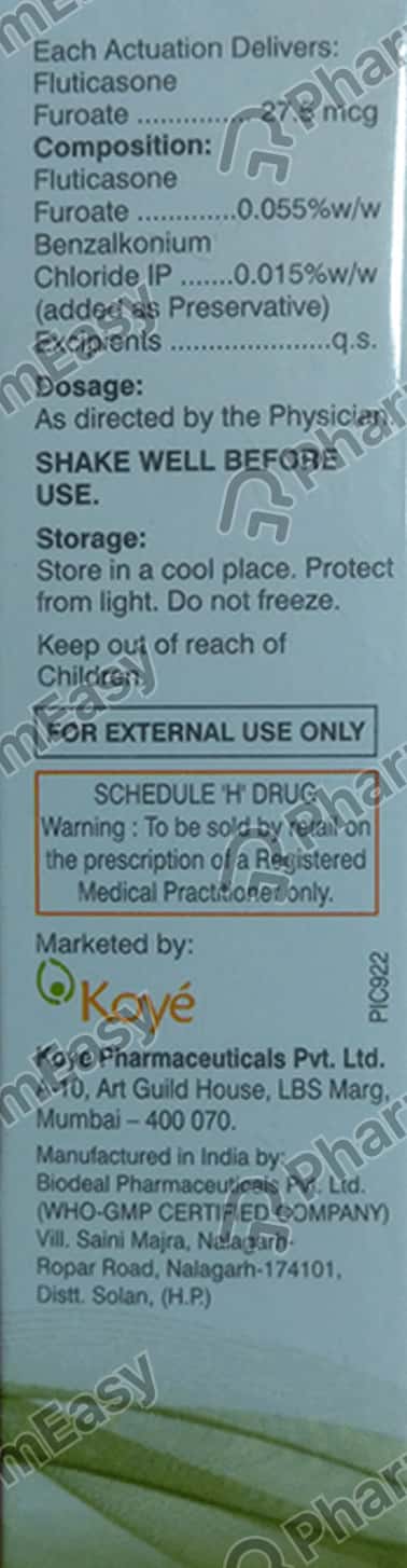 Spiroflut 27.5 MCG Nasal Spray (6): Uses, Side Effects, Price & Dosage ...