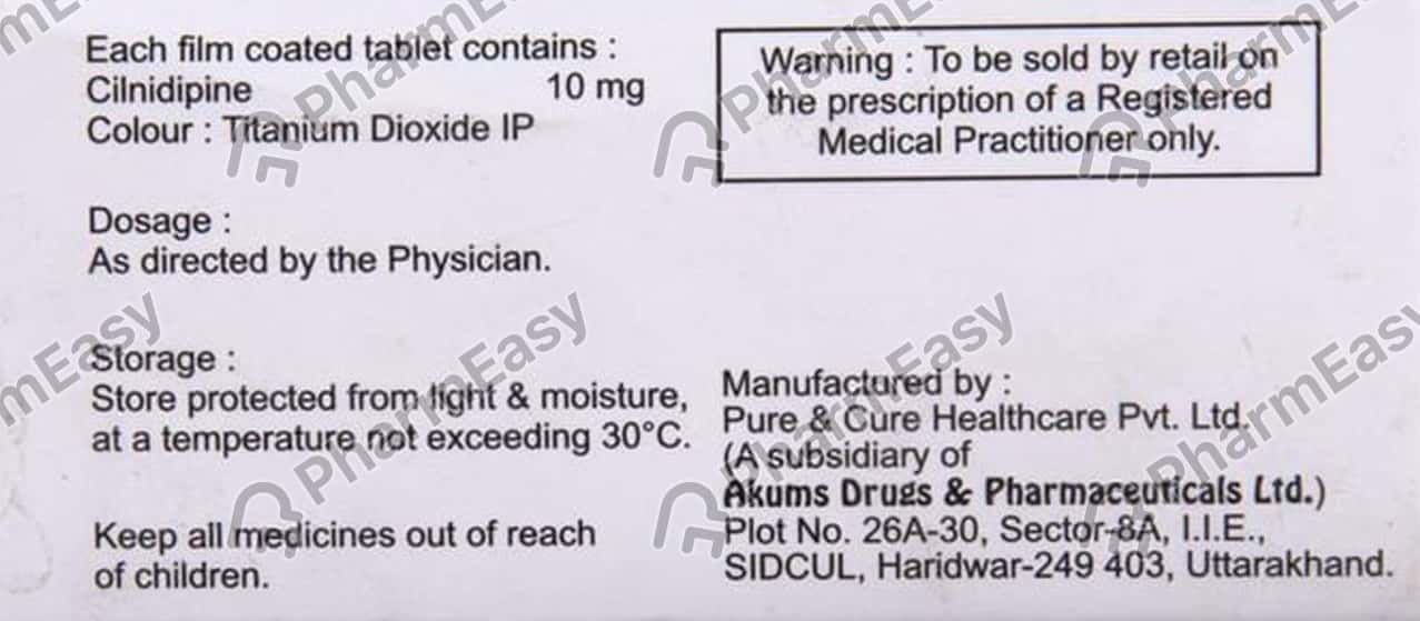 Cilnix 10 MG Tablet (10): Uses, Side Effects, Price & Dosage | PharmEasy