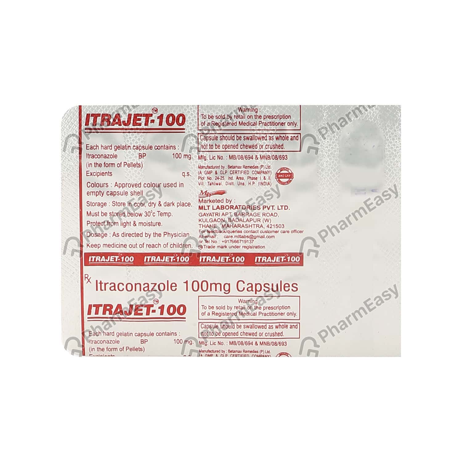 Itrajet 100 MG Capsule (10) - Uses, Side Effects, Dosage, Composition ...
