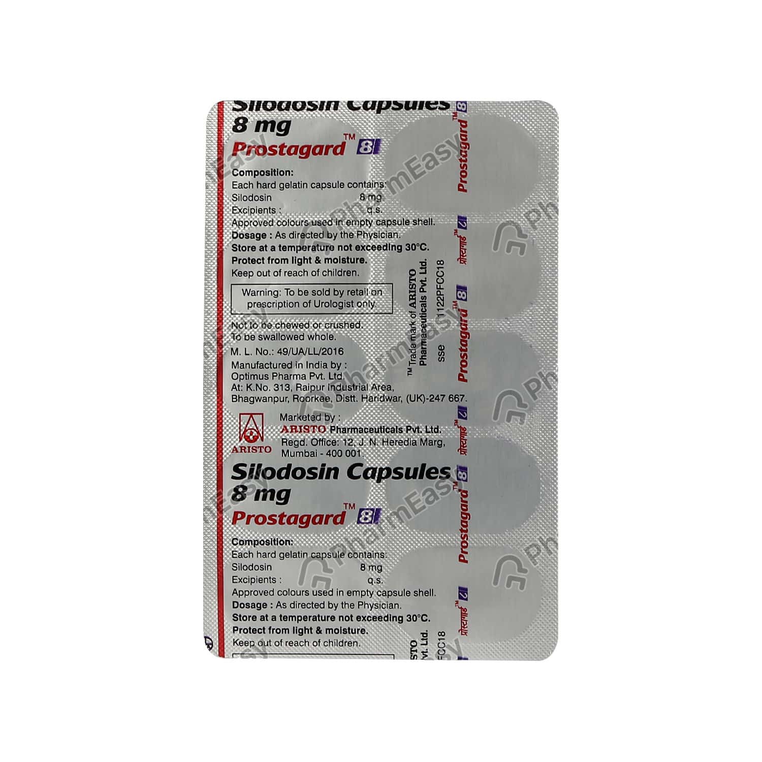 Buy Prostagard 8 MG Capsule (10) Online at Flat 18% OFF* | PharmEasy