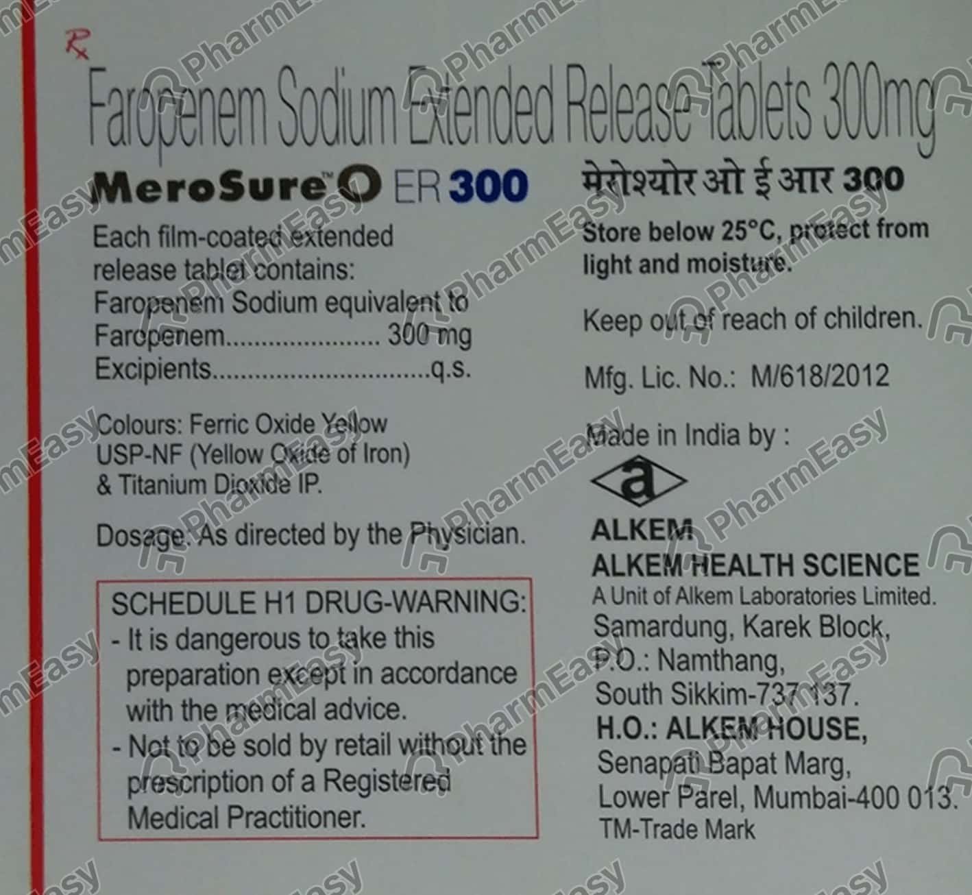 Merosure O Er 300 MG Tablet (6): Uses, Side Effects, Price, Dosage ...