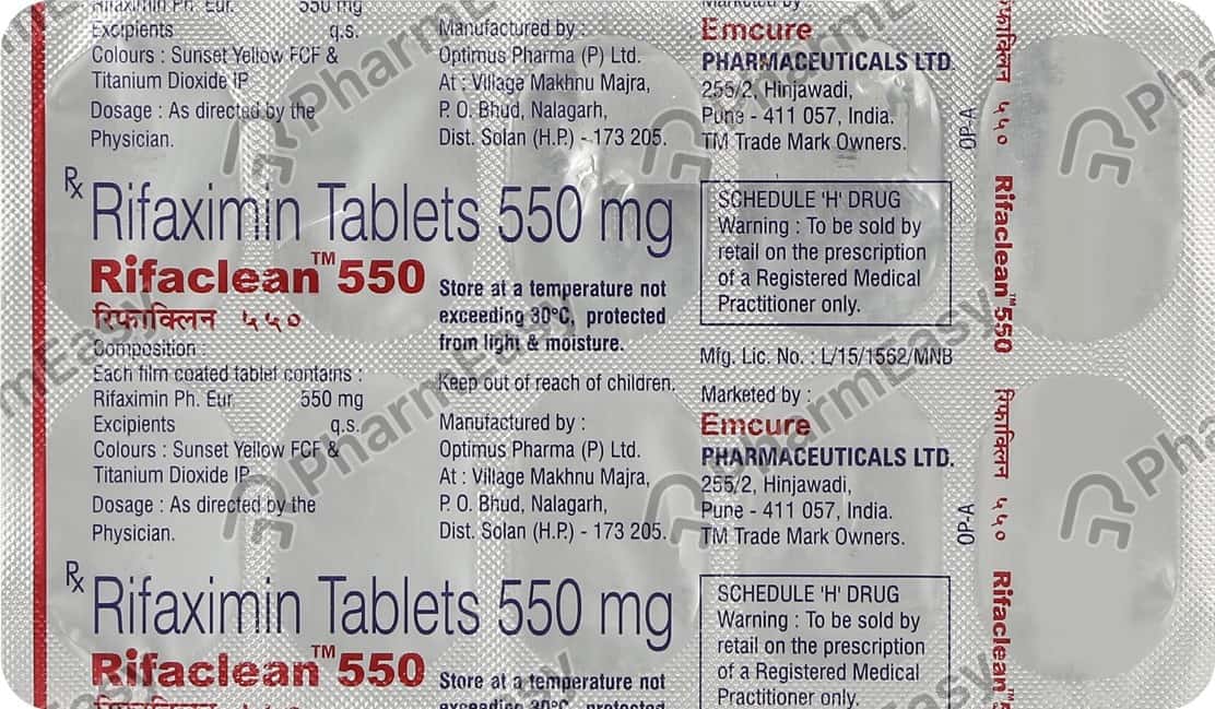 Rifaclean 550 MG Tablet (10): Uses, Side Effects, Price & Dosage ...