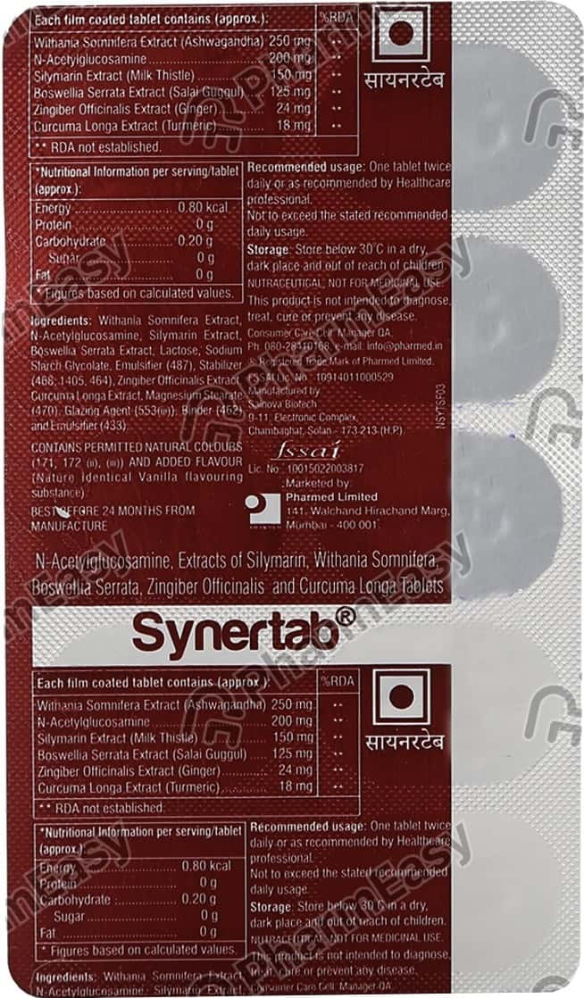 Buy Synertab Strip Of 10 Tablets Online at Flat 15% OFF | PharmEasy