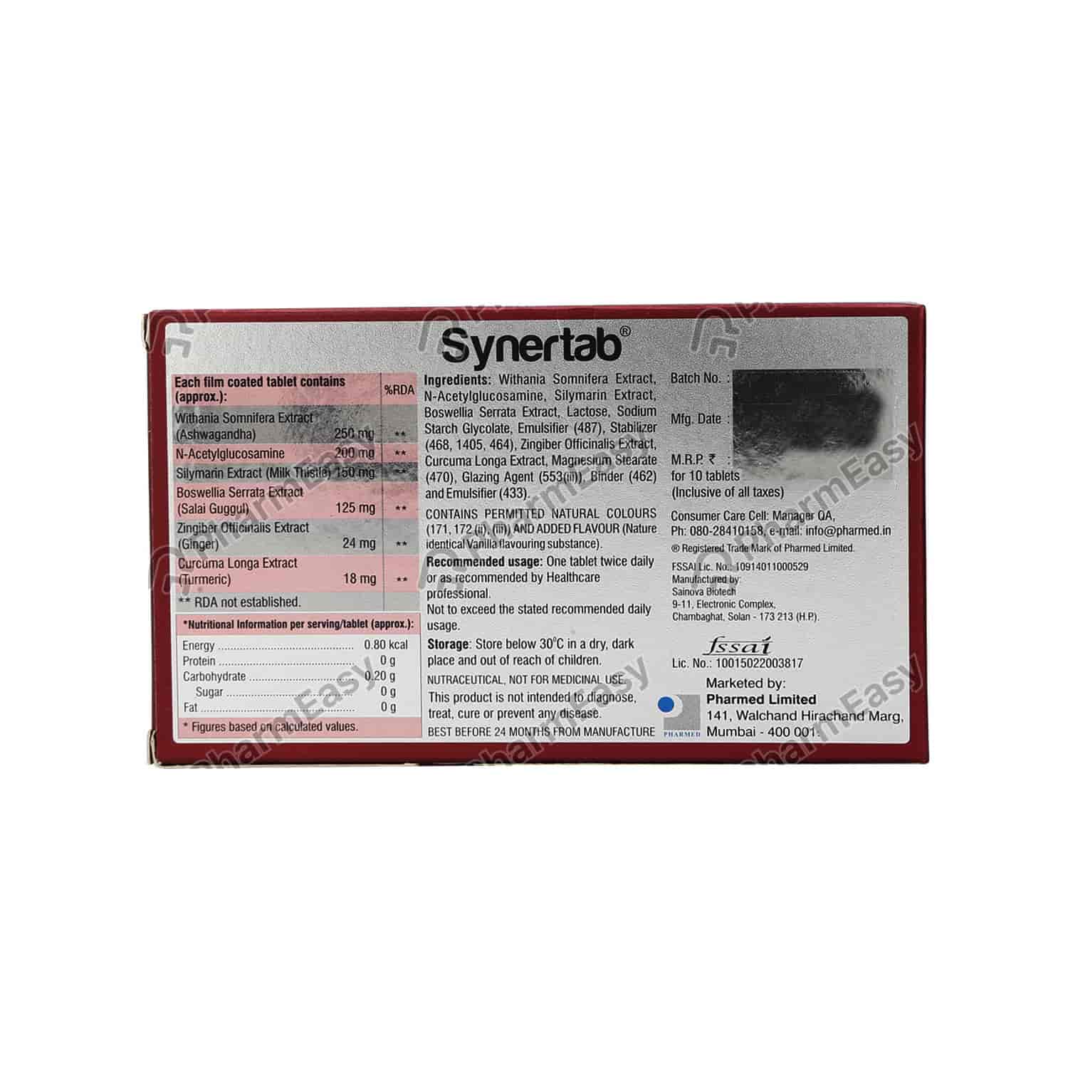 Buy Synertab Tab 10'S Online at flat 15% off | PharmEasy