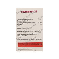 Buy Thyroxinol 25 MCG Tablet (100) Online at Flat 18% OFF* | PharmEasy