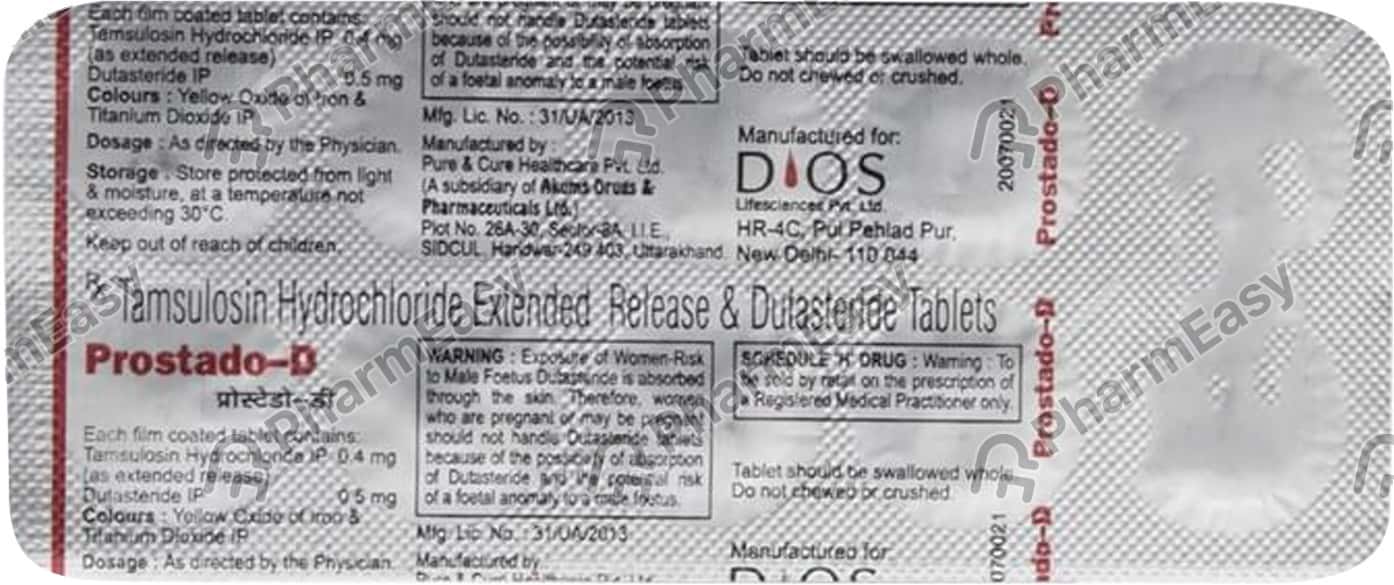 Prostado D Strip Of 10 Tablets: Uses, Side Effects, Price & Dosage ...