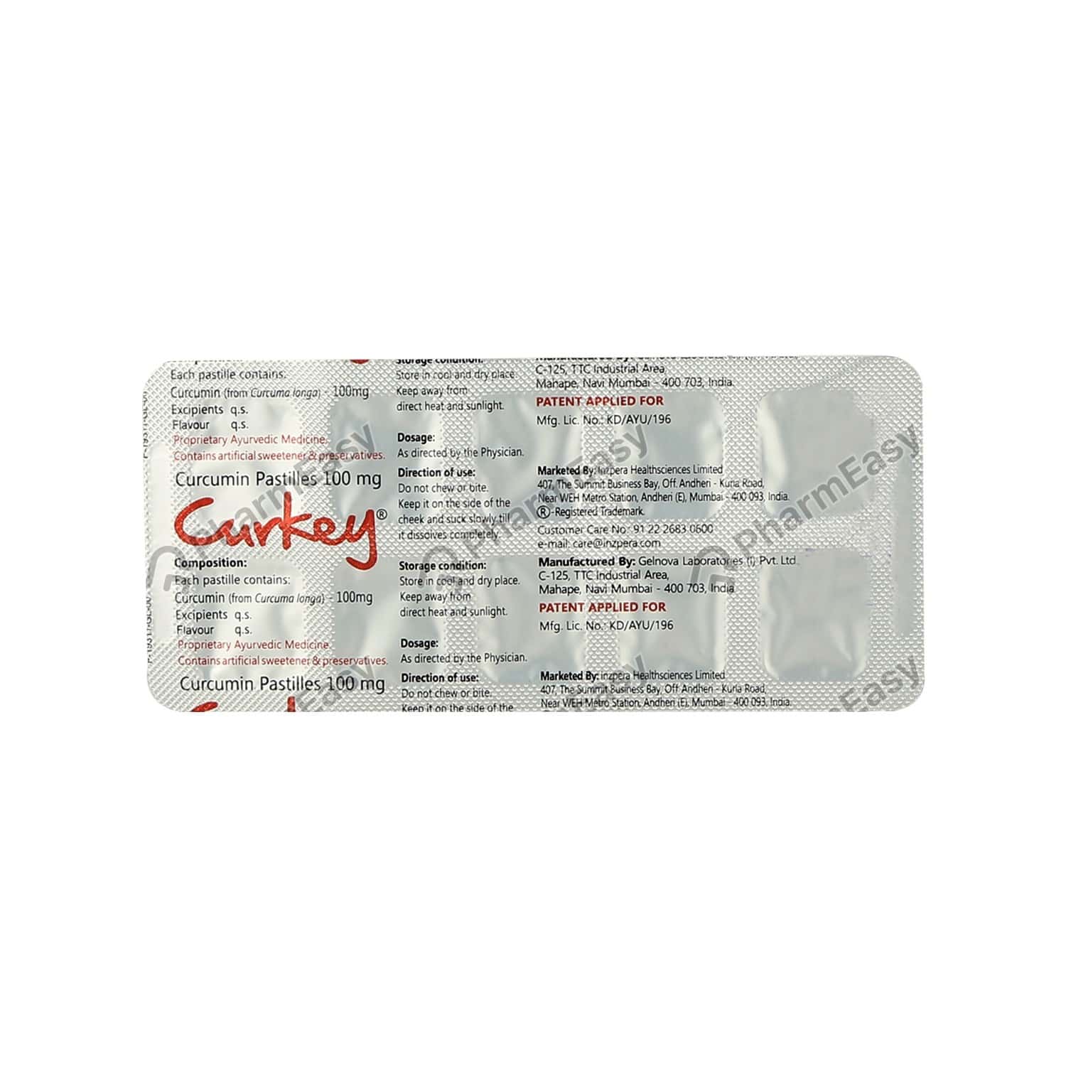 Buy CURKEY 100MG STRIP OF 10 PASTILLES Online & Get Upto 60% OFF at ...