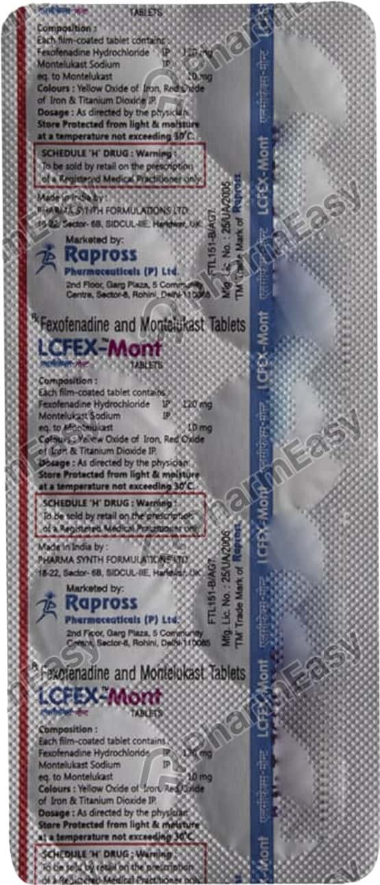 Lcfex Mont Strip Of 10 Tablets: Uses, Side Effects, Price & Dosage ...