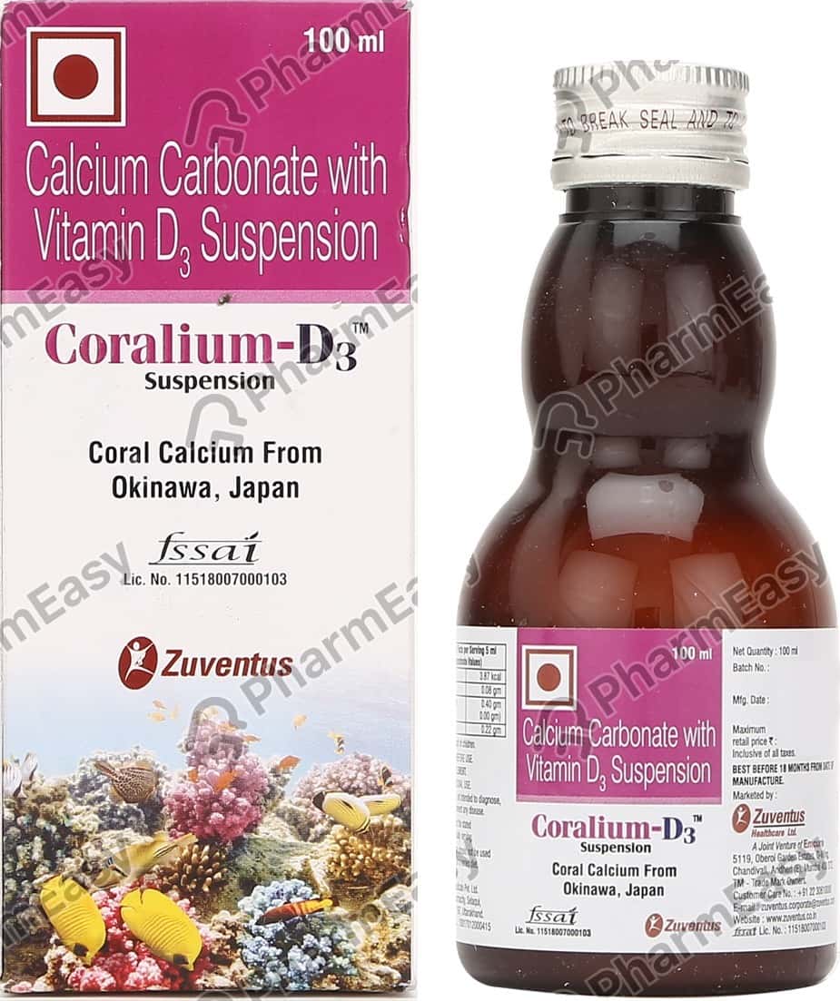 Coralium D3 Suspension 100ml: Uses, Side Effects, Price & Dosage ...