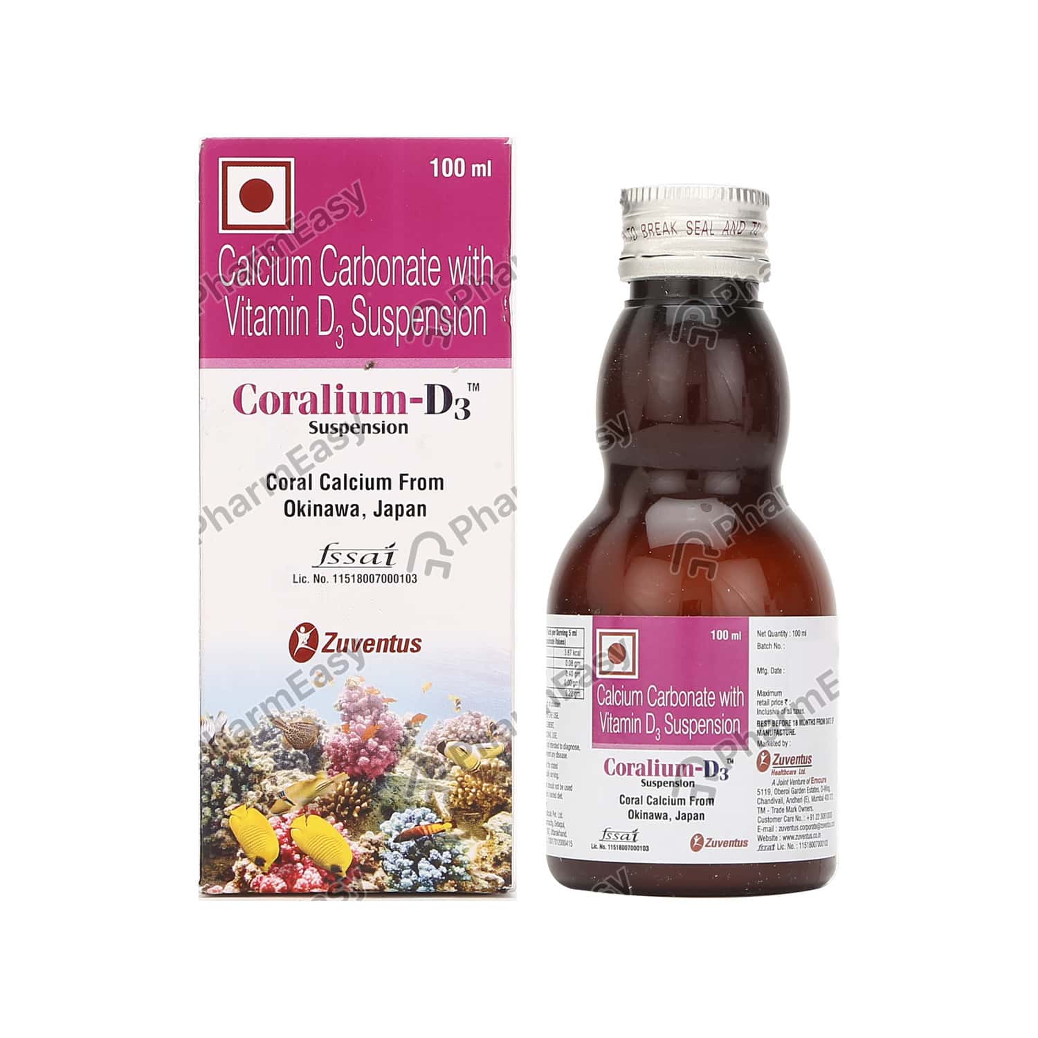 Buy Coralium D3 Suspension 100ml Online at Flat 18% OFF* | PharmEasy