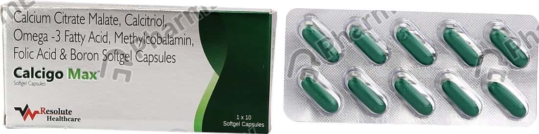 Buy Calcigo Max Strip Of 10 Capsules Online at Flat 15% OFF | PharmEasy