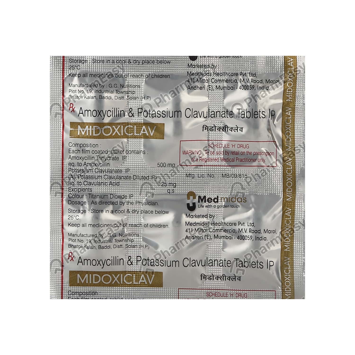 Midoxiclav 625mg Strip Of 6 Tablets - Uses, Side Effects, Dosage ...