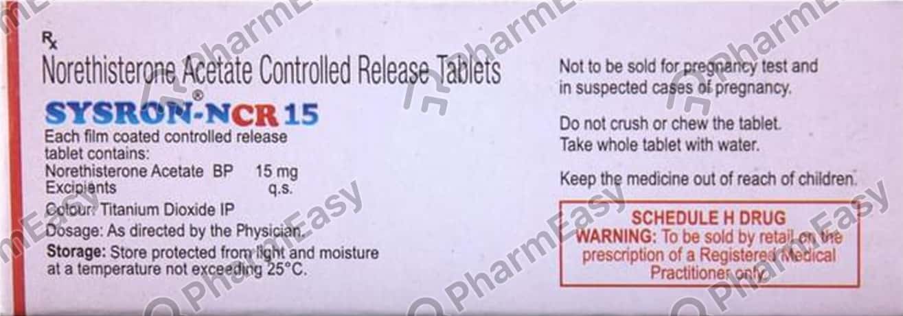 Sysron Ncr 15 MG Tablet (5): Uses, Side Effects, Price & Dosage | PharmEasy