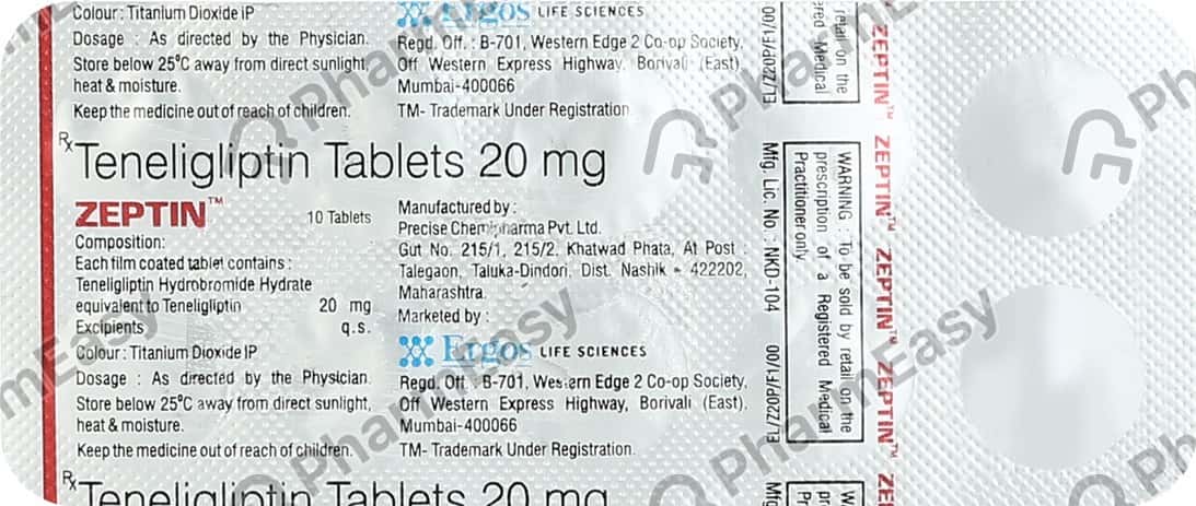 Zeptin 20 MG Tablet (10): Uses, Side Effects, Price & Dosage | PharmEasy