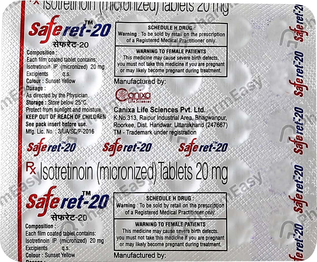 Saferet 20 MG Tablet (30): Uses, Side Effects, Price & Dosage | PharmEasy