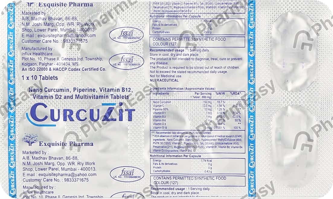 Buy Curcuzit Strip Of 10 Tablets Online at Flat 15% OFF | PharmEasy