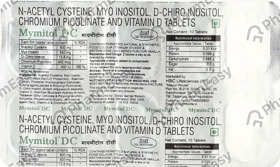 Buy Mymitol Dc Strip Of 10 Tablets Online at Flat 15% OFF | PharmEasy