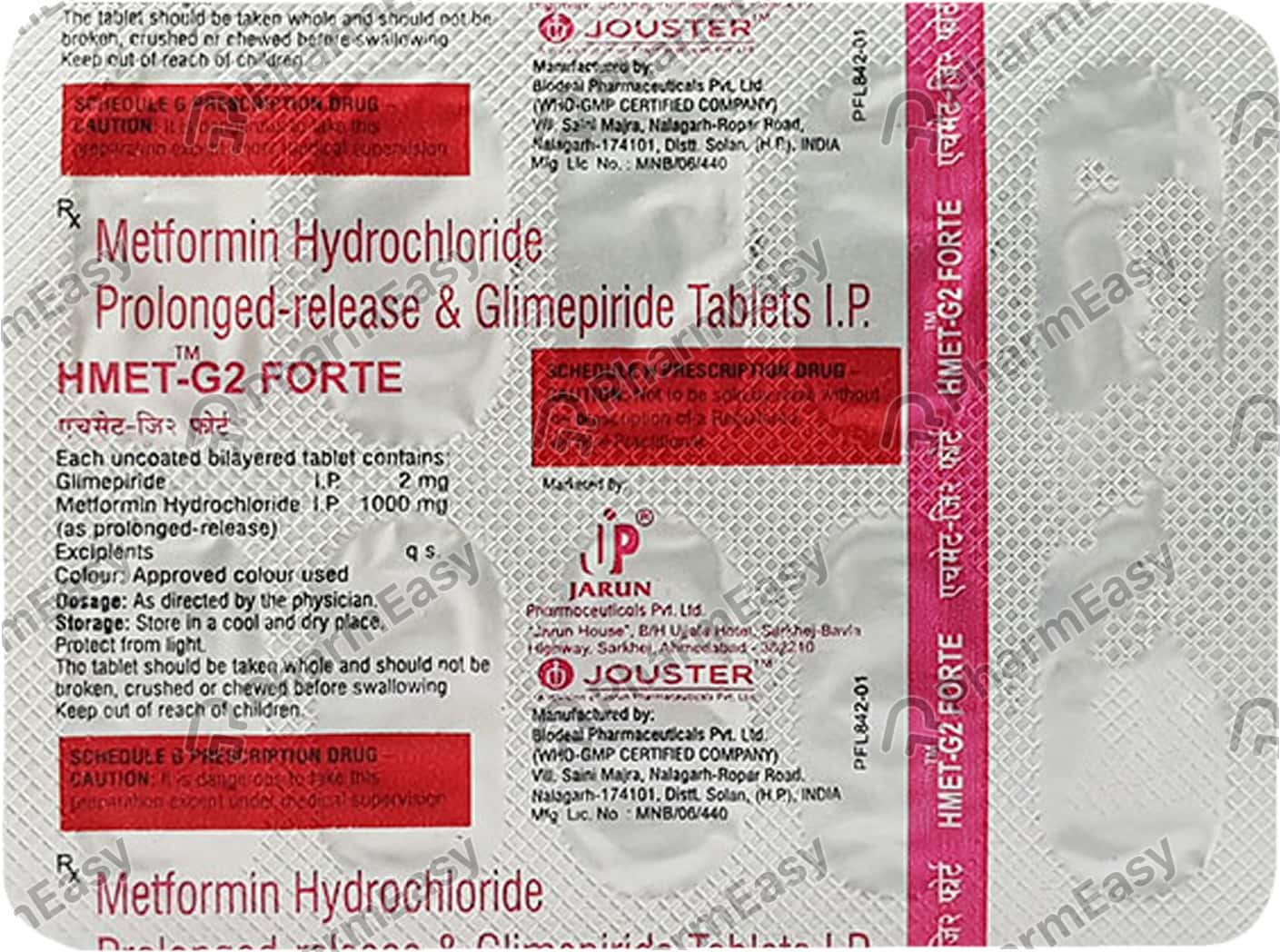 Hmet G 2mg Forte Strip Of 10 Tablets: Uses, Side Effects, Price & Dosage | PharmEasy