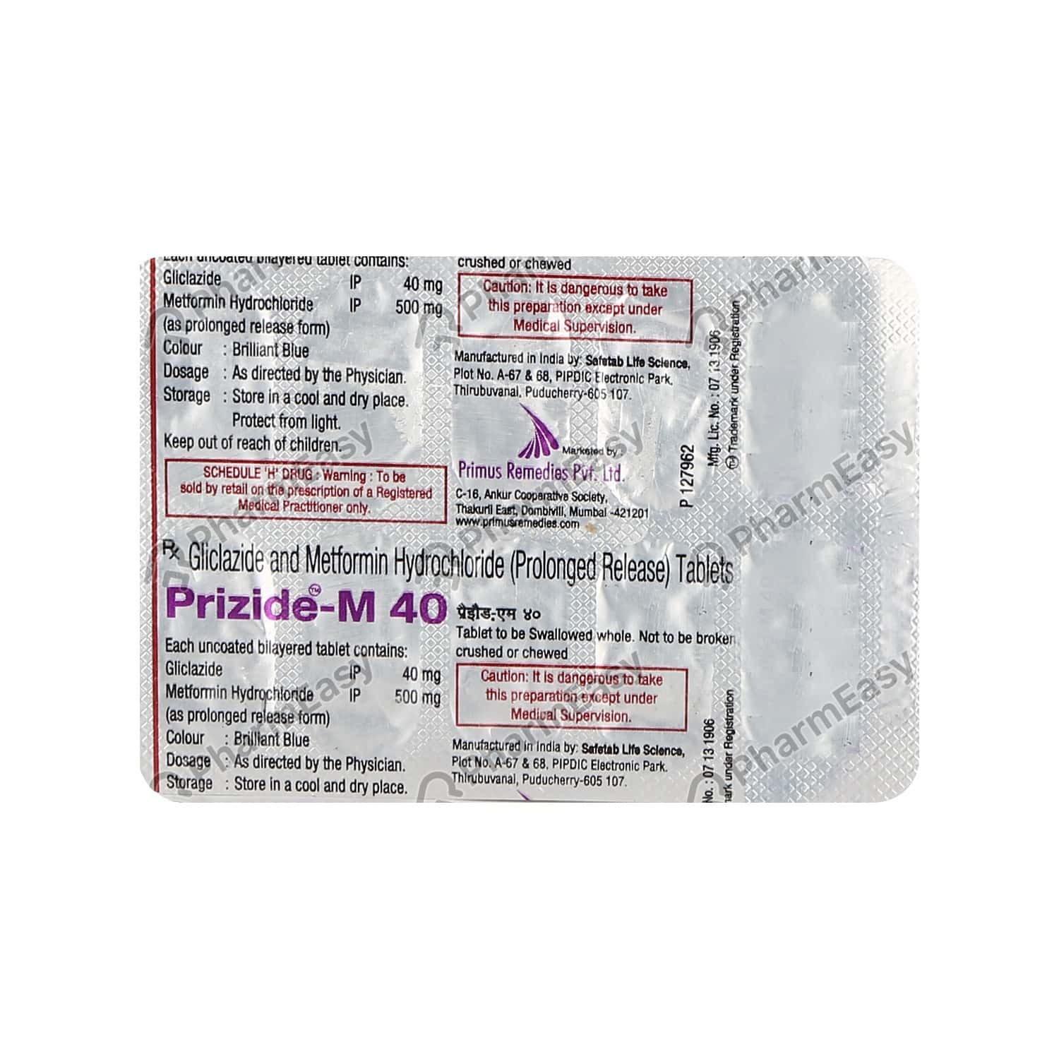 Prizide M 40mg Strip Of 10 Tablets: Uses, Side Effects, Price & Dosage ...