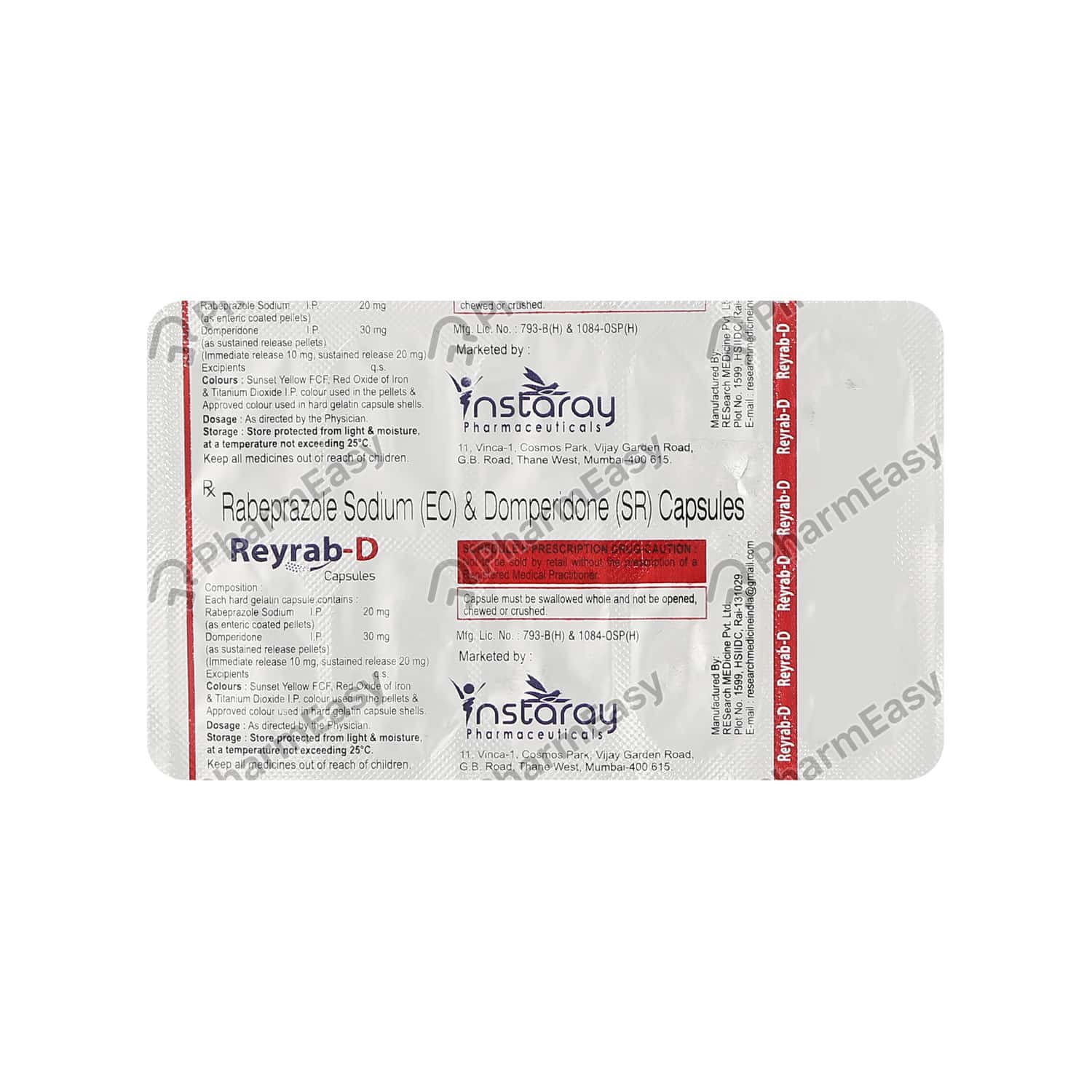 Reyrab D Cap 10'S - Uses, Side Effects, Dosage, Composition & Price ...