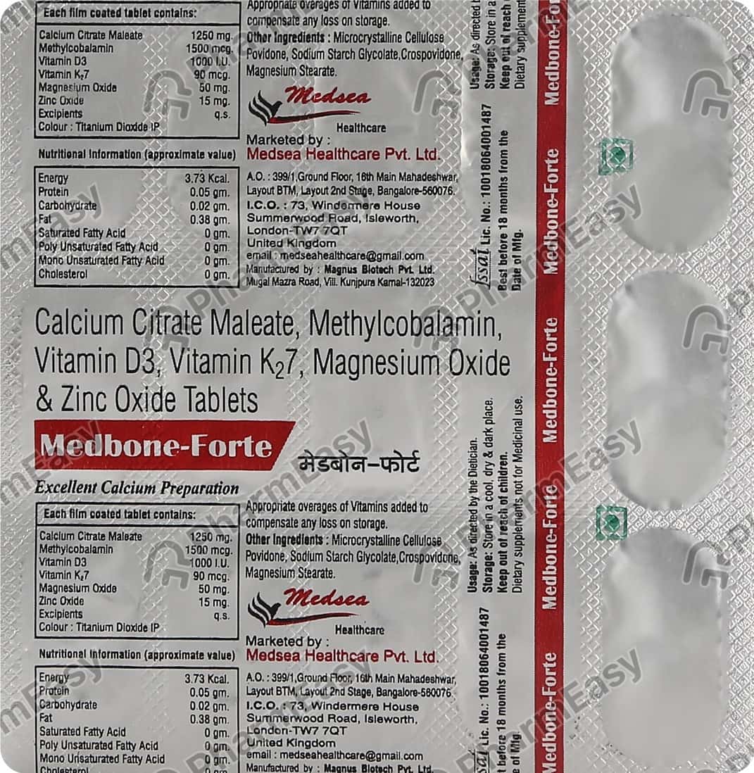 Buy Medbone Forte Strip Of 15 Tablets Online at Flat 15% OFF | PharmEasy