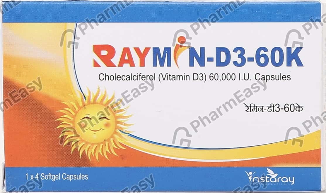 Raymin D3 60000 IU Capsule (4): Uses, Side Effects, Price & Dosage ...