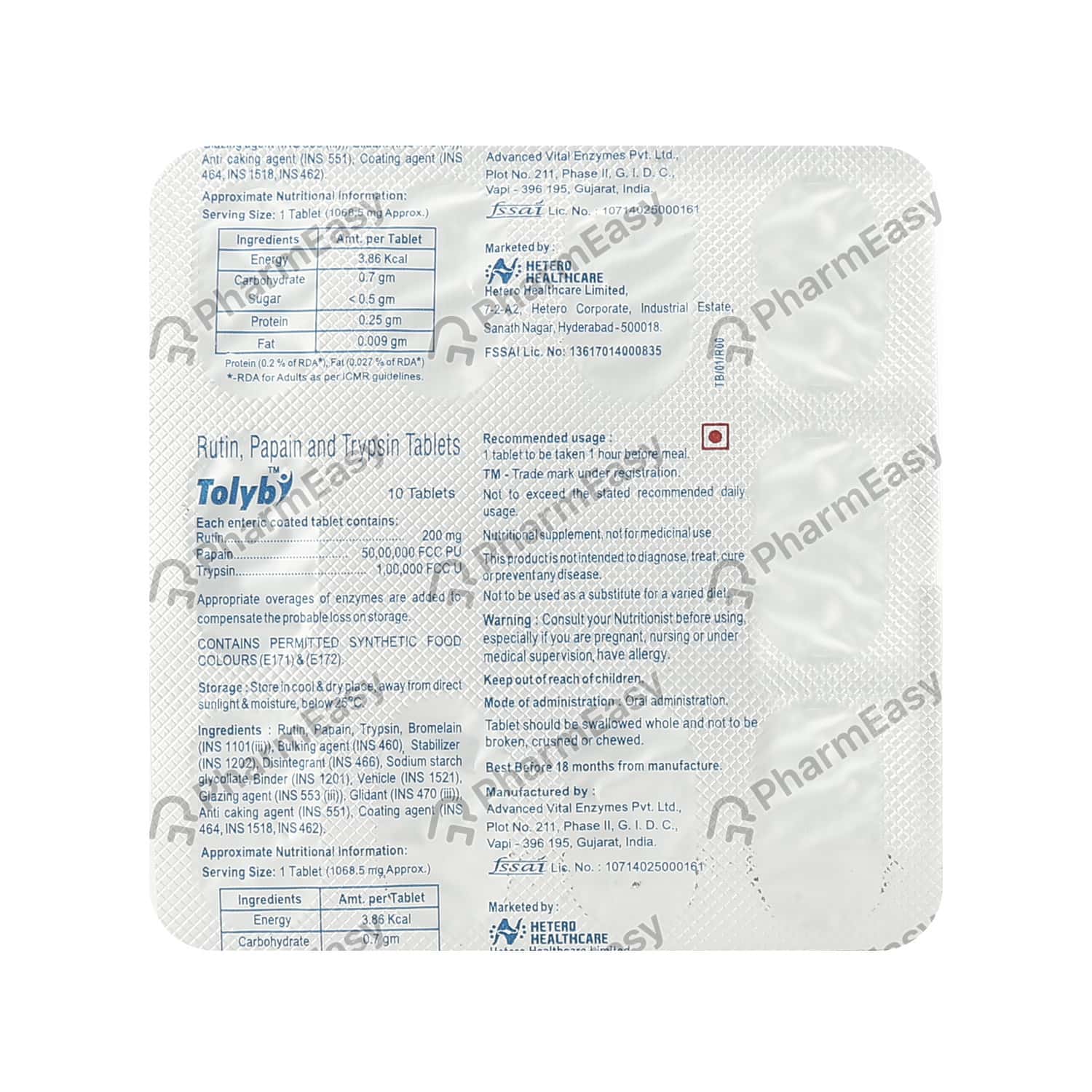 Buy Tolyb Strip Of 10 Tablets Online at Flat 18% OFF* | PharmEasy