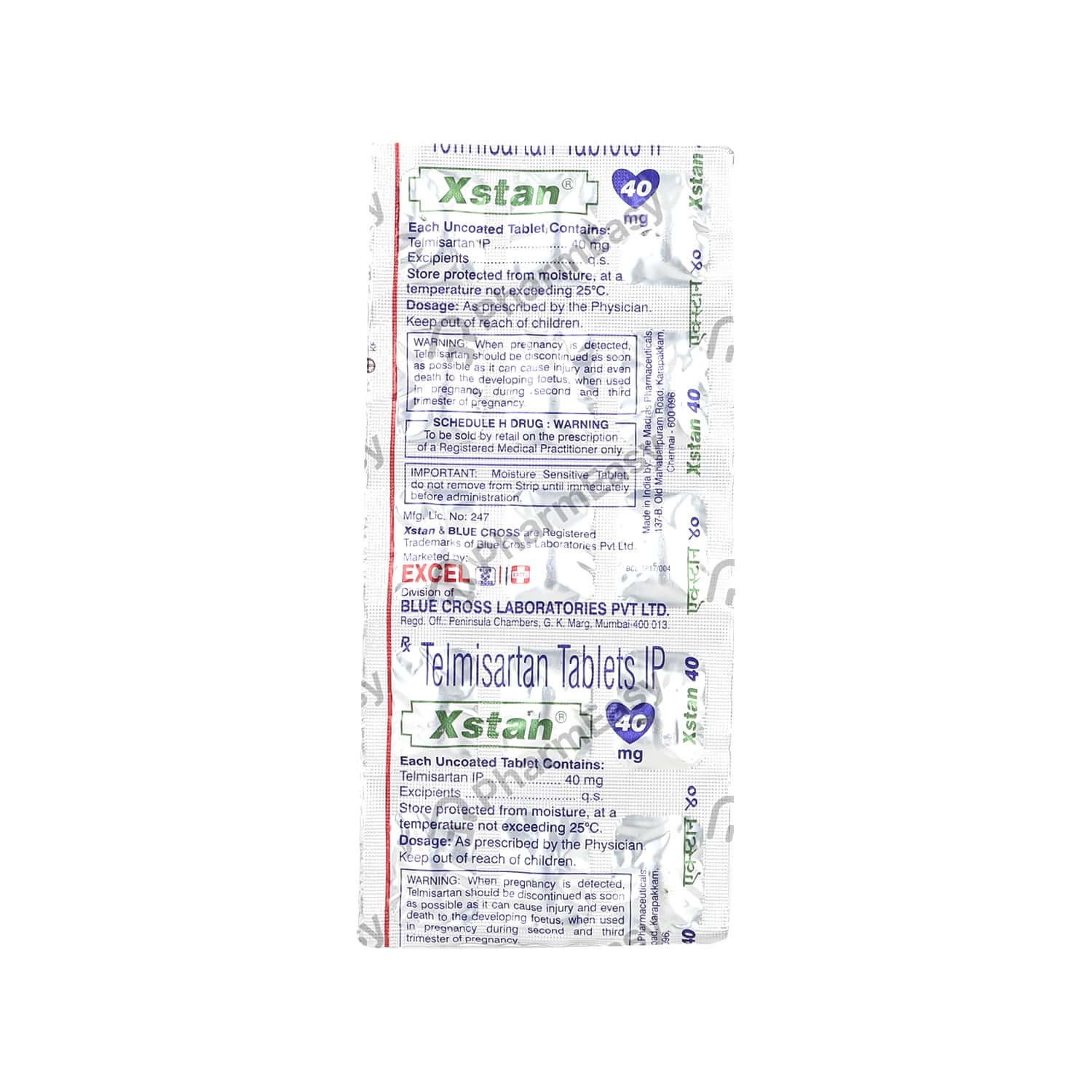 Xstan 40 MG Tablet (15) - Uses, Side Effects, Dosage, Composition ...